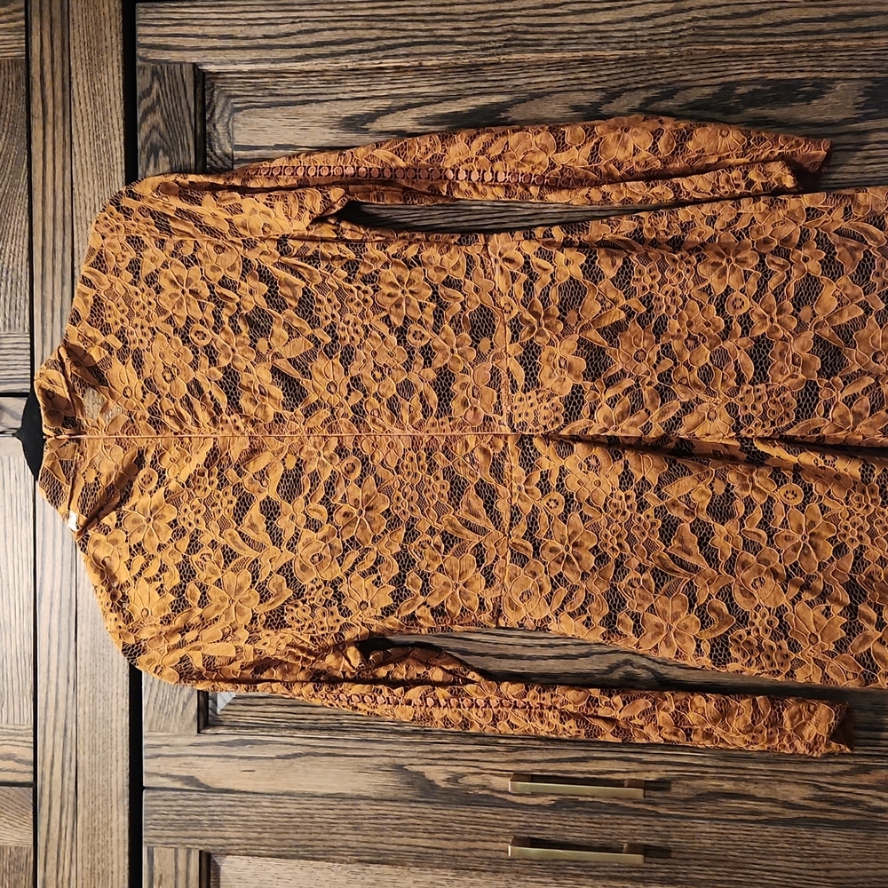 Bronze Lace Mini Dress - Gem